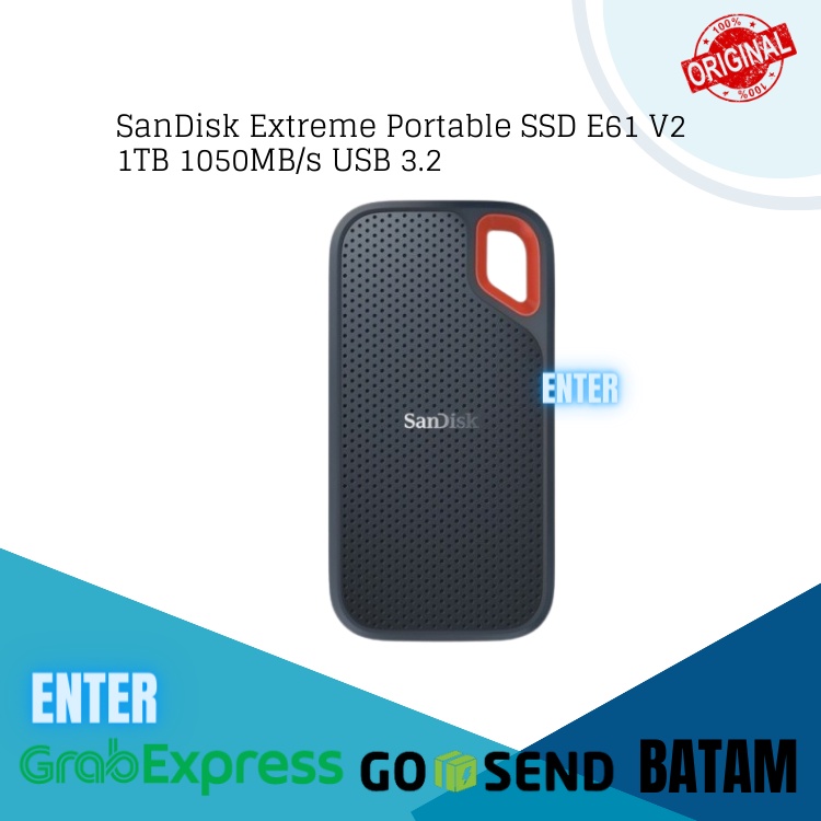 Jual SanDisk Extreme Portable SSD E61 V2 1TB 1050MB/s USB 3.2 | Shopee Indonesia