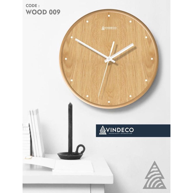 Jual JAM DINDING KAYU / SCANDINAVIAN / WOOD/HOME DECOR / VINDECO / WOOD ...