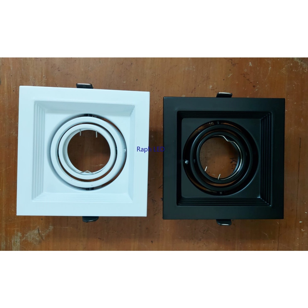 Jual KAP MR16 lampu downlight/spotlight sorot kotak 2 Gang 1 Gang Hitam | Shopee Indonesia