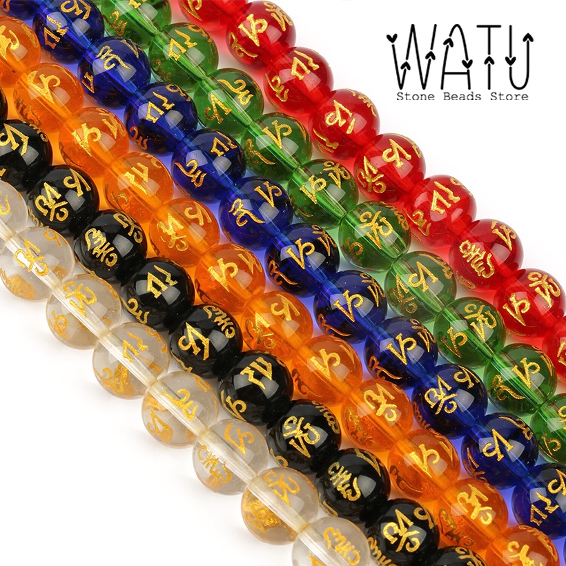 Jual Batu Agate Mantra Beads Bahan Gelang Batu Agate Mantra Tibetan ...