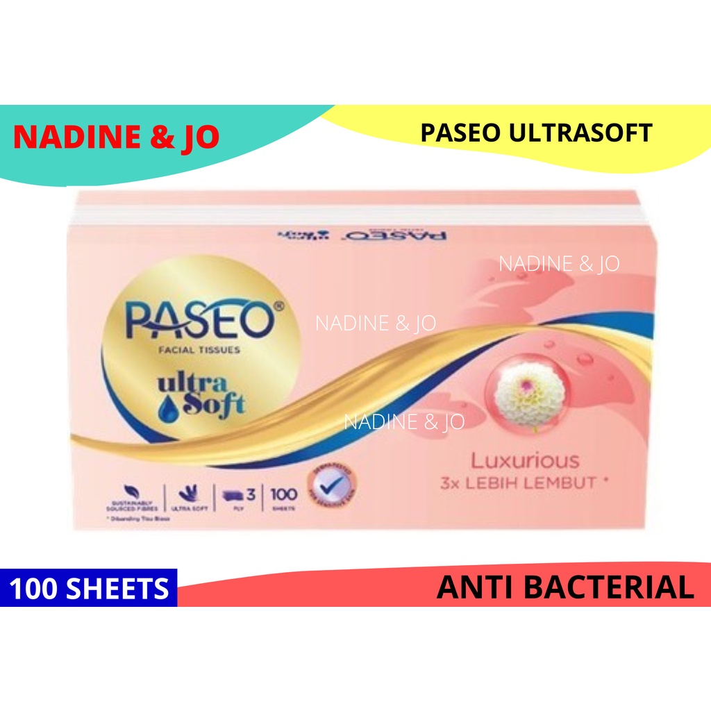 Jual Tissue Paseo Ultrasoft 100 Sheets Facial Tisu 3 ply 100 Lembar ...