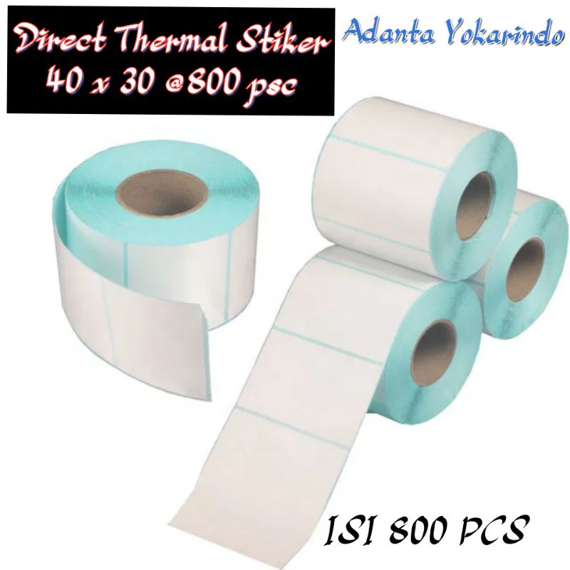 Jual DIRECT LABEL BARCODE STIKER 40x30 KERTAS THERMAL 1LINE ISI 800 PCS ...
