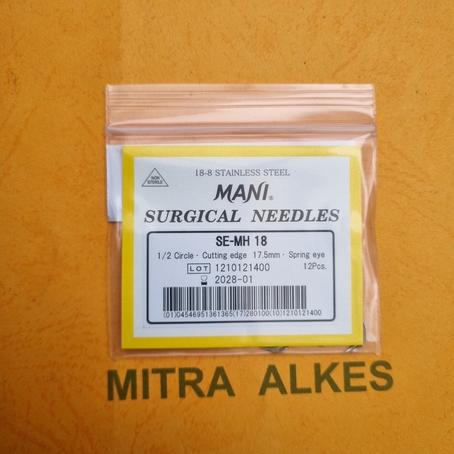 Jual Jarum Hekting Kulit MANI SE-MH Cutting 1/2 Circle. Surgical ...