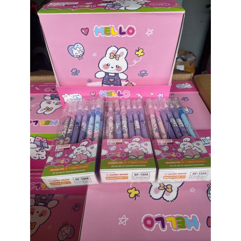 Jual ISI 12 PCS - BOLPOINT/ PULPEN HAPUS VIRAL MERK SAFARI SF1908 ...