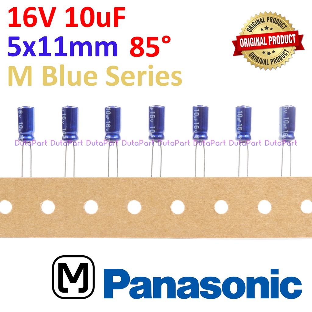 Jual 16V 10uF ORIGINAL PANASONIC BLUE Series Kapasitor Capasitor Elko ...