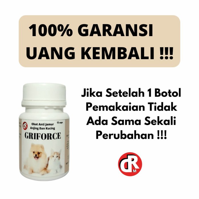 Jual OBAT JAMUR KUCING ANJING ANTI JAMUR RINGWORM KUDIS BOTAK GRIFORCE ...