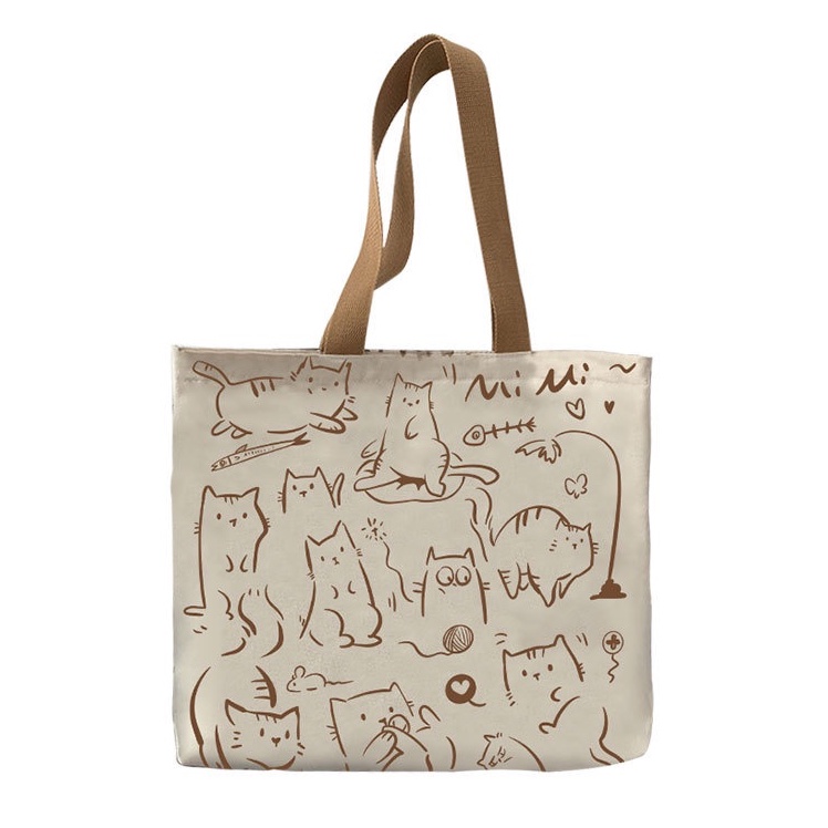 Jual TOTEBAG CAT Lover Biu Biu / Tas Kanvas Motif Kucing Tote Bag ...