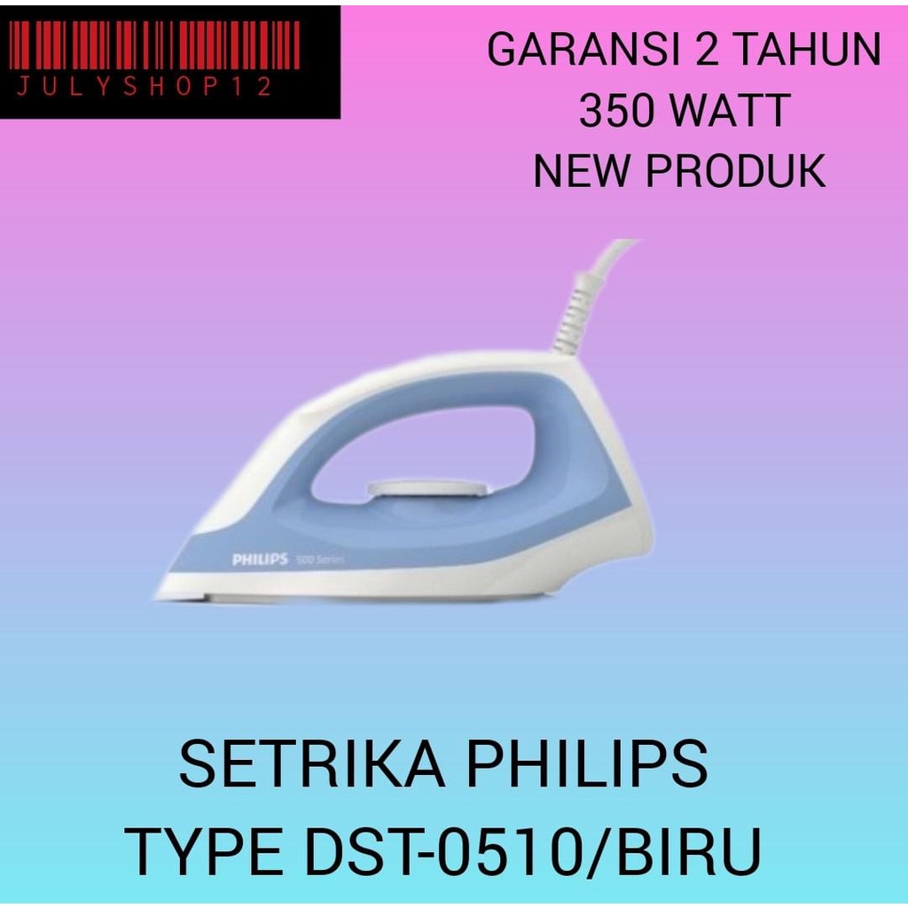 Jual PHILIPS SETRIKA TYPE DST-0510/20 / DST0510 BIRU / SETRIKAPHILIPS ...