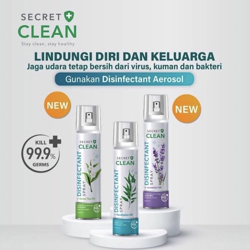 Jual SECRET CLEAN DISINFECTANT SPRAY 200ML (DISINFEKTAN AEROSOL ...