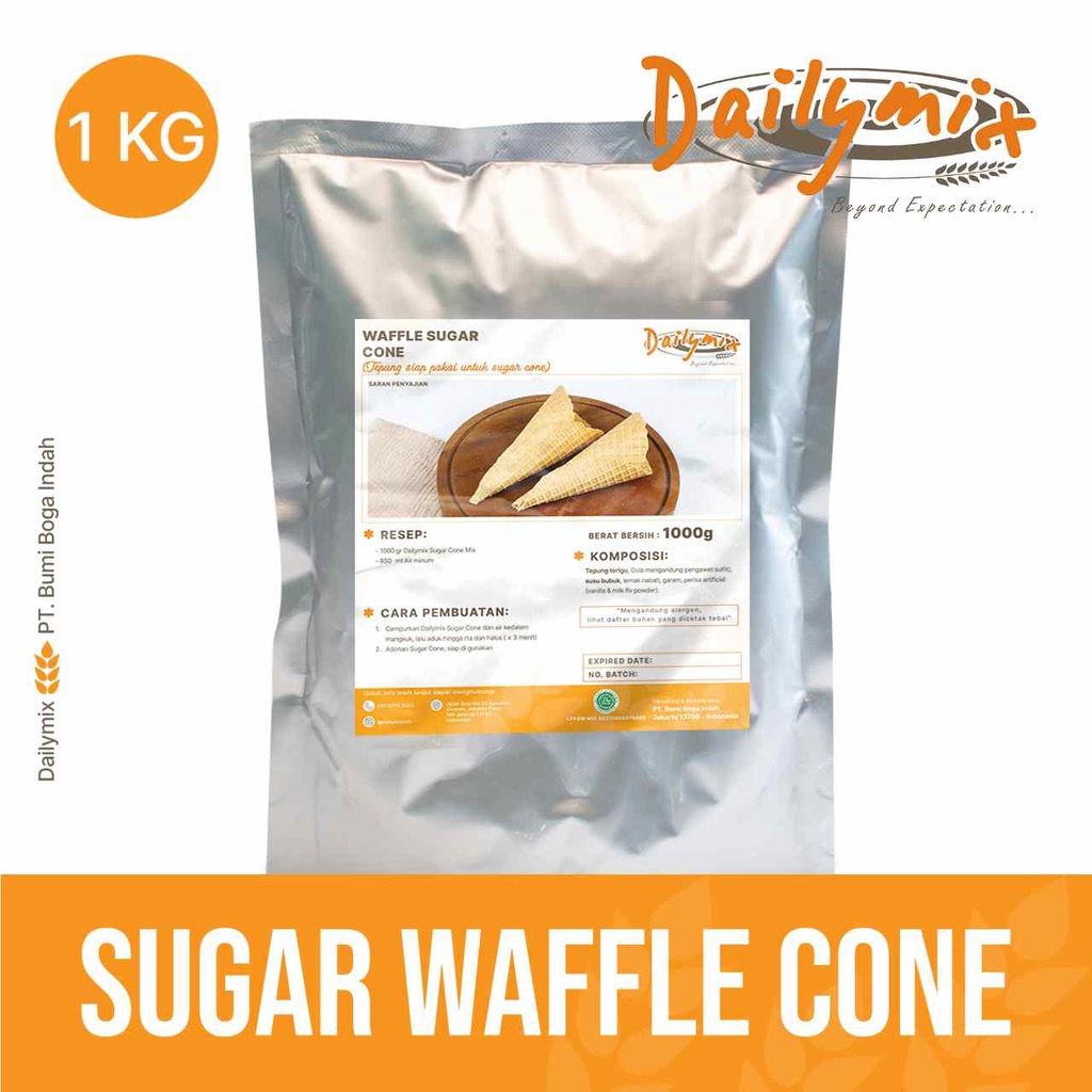 Jual ( Dailymix ) Tepung Premix Sugar Waffle Cone Instant / Waffle Cone ...