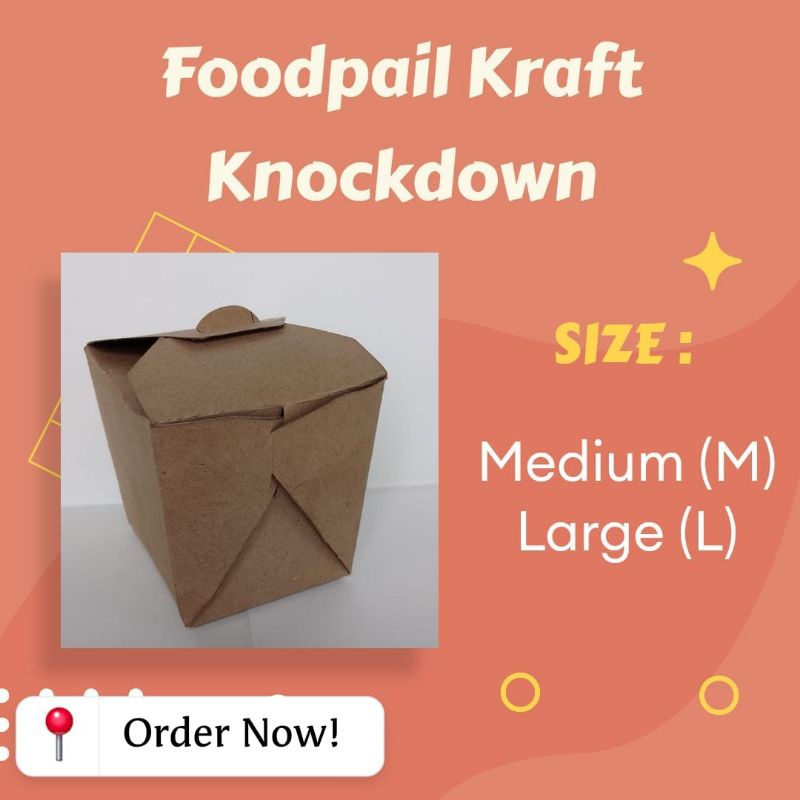 Jual Rice Box Paper FoodPail Lunchbox Set Kotak Makan Kertas Paper Box ...