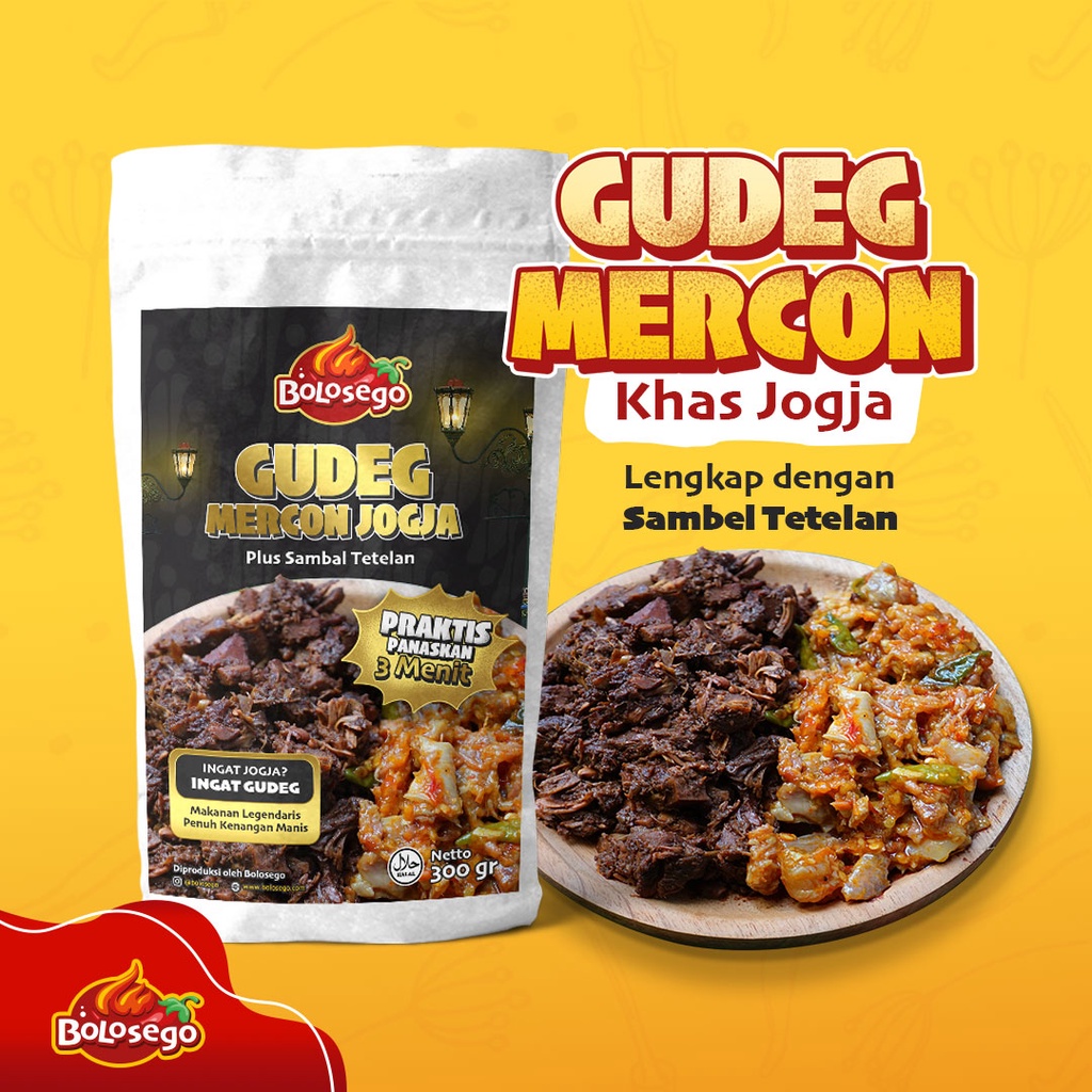 Jual GUDEG MERCON BOLOSEGO. 300 GRAM. LENGKAP DENGAN SAMBAL TETELANN ...