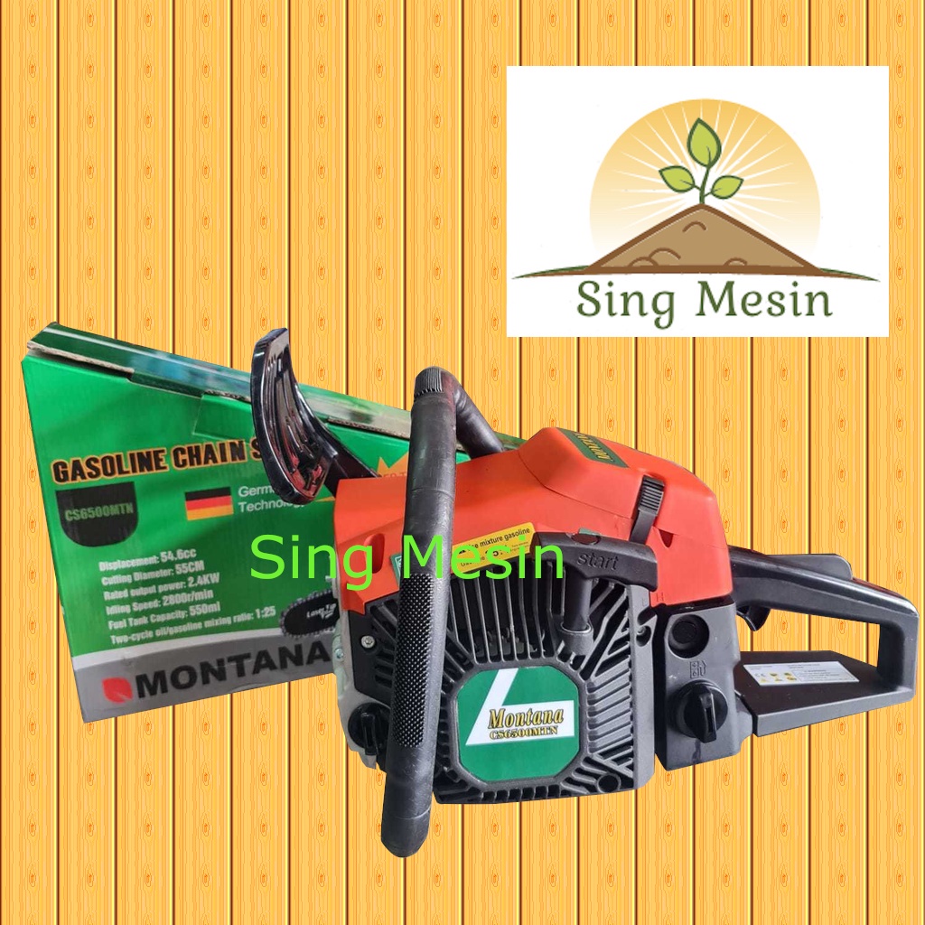 Jual Mesin Potong Kayu Chainsaw MONTANA tipe CS 6500 MTN complete Bar ...