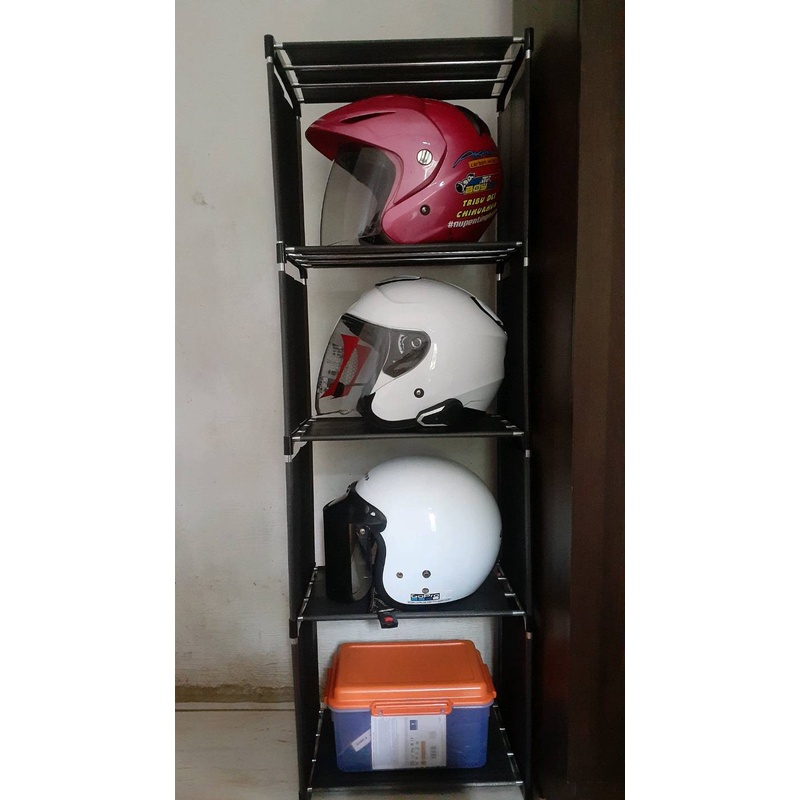 Jual REKOMENDASI Rak Helm Lemari Helm Tempat Helem Rak" Helm Lemari Serbaguna - Black Edition ...
