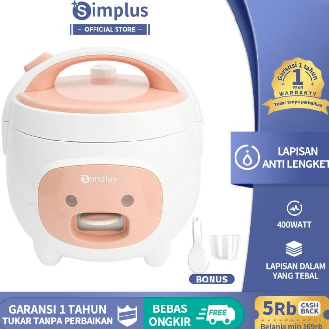 Jual Simplus Rice Cooker Penanak Nasi Mini 1.2L 400W Anti Lengket dan ...