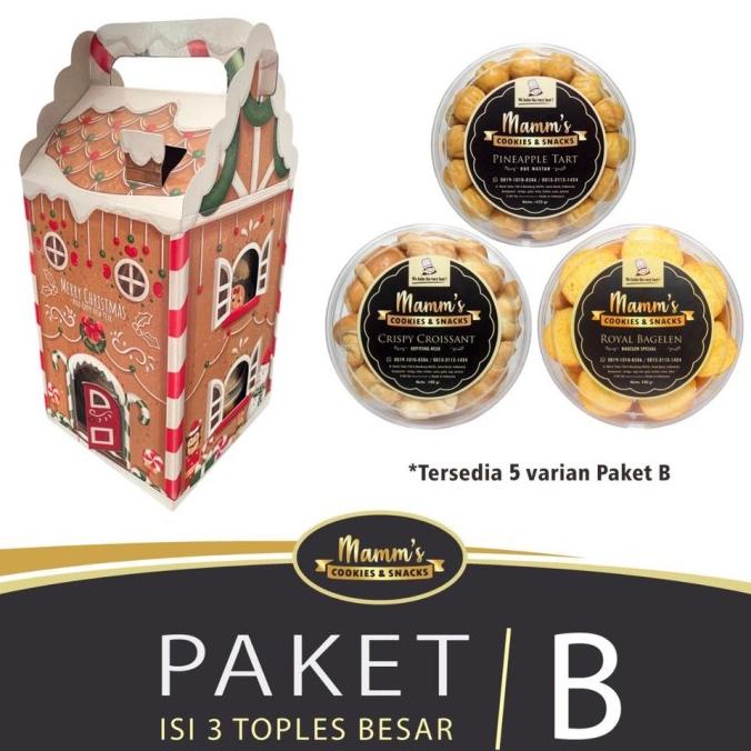 Jual PAKET B - HAMPERS NATAL COOKIES PARCEL KUE KERING ISI 3 TOPLES ...
