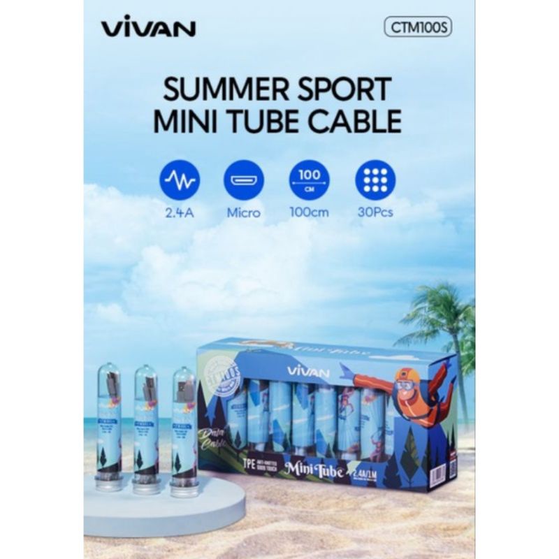 Jual Cable Data Vivan Micro USB CTM100S FAST CHARGING 2.4A Botol ...