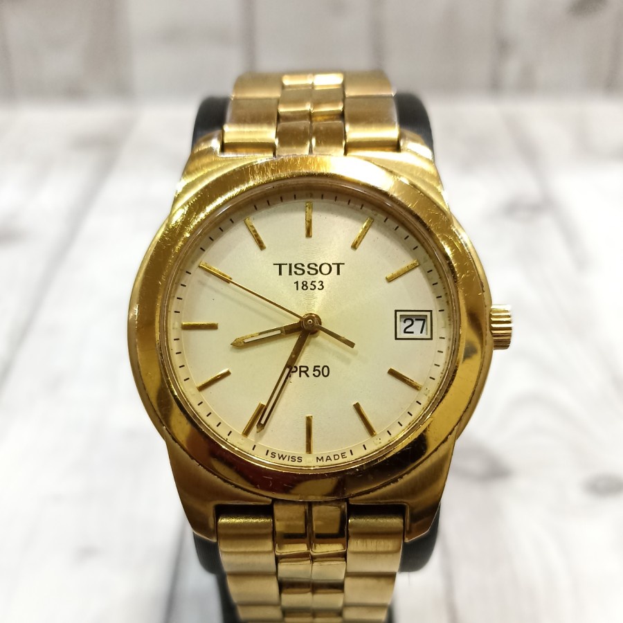 Jual Jam Tangan Pria Original Branded Vintage Rantai Emas Tissot PR50 ...