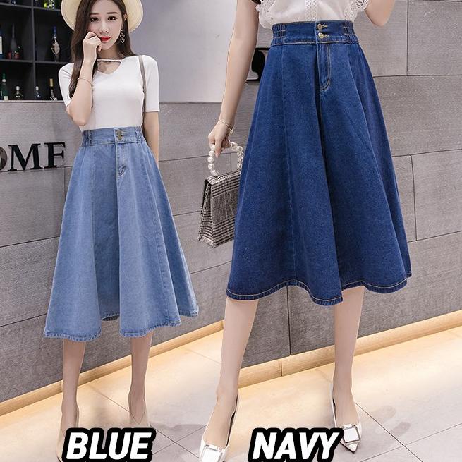 Jual [KODE PRODUK BAQQB5264] [#6096] Aniston Denim skirt/Rok panjang ...