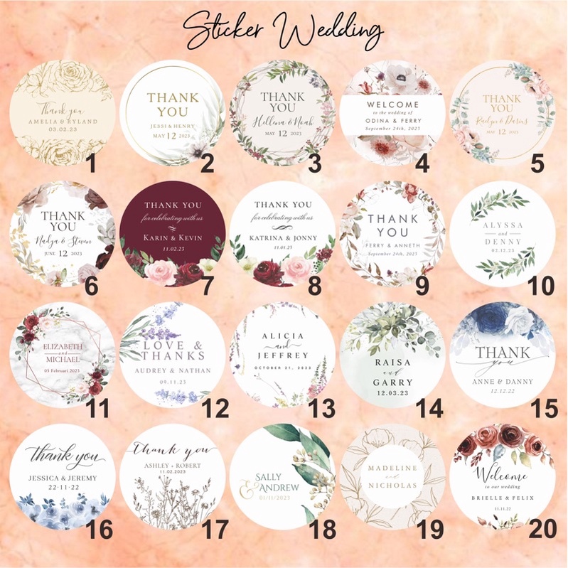 Jual STICKER UCAPAN WEDDING THANK YOU AESTHETIC PART 1 | Shopee Indonesia