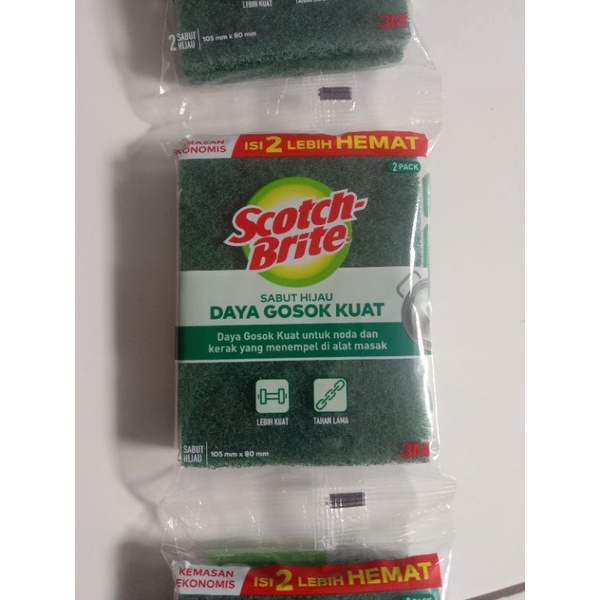Jual 3M Scotch Brite Spons Jaring Sabut Hijau Sponge busa kawat ...