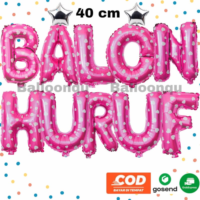 Jual [40CM] BALON HURUF PINK ALPHABET A-Z / BALON ANGKA HURUF | Shopee ...