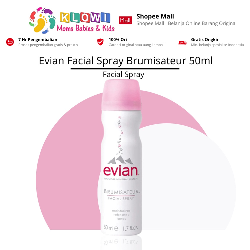 Jual Evian Facial Spray Brumisateur 50 Ml / Face Mist / Spray Wajah ...