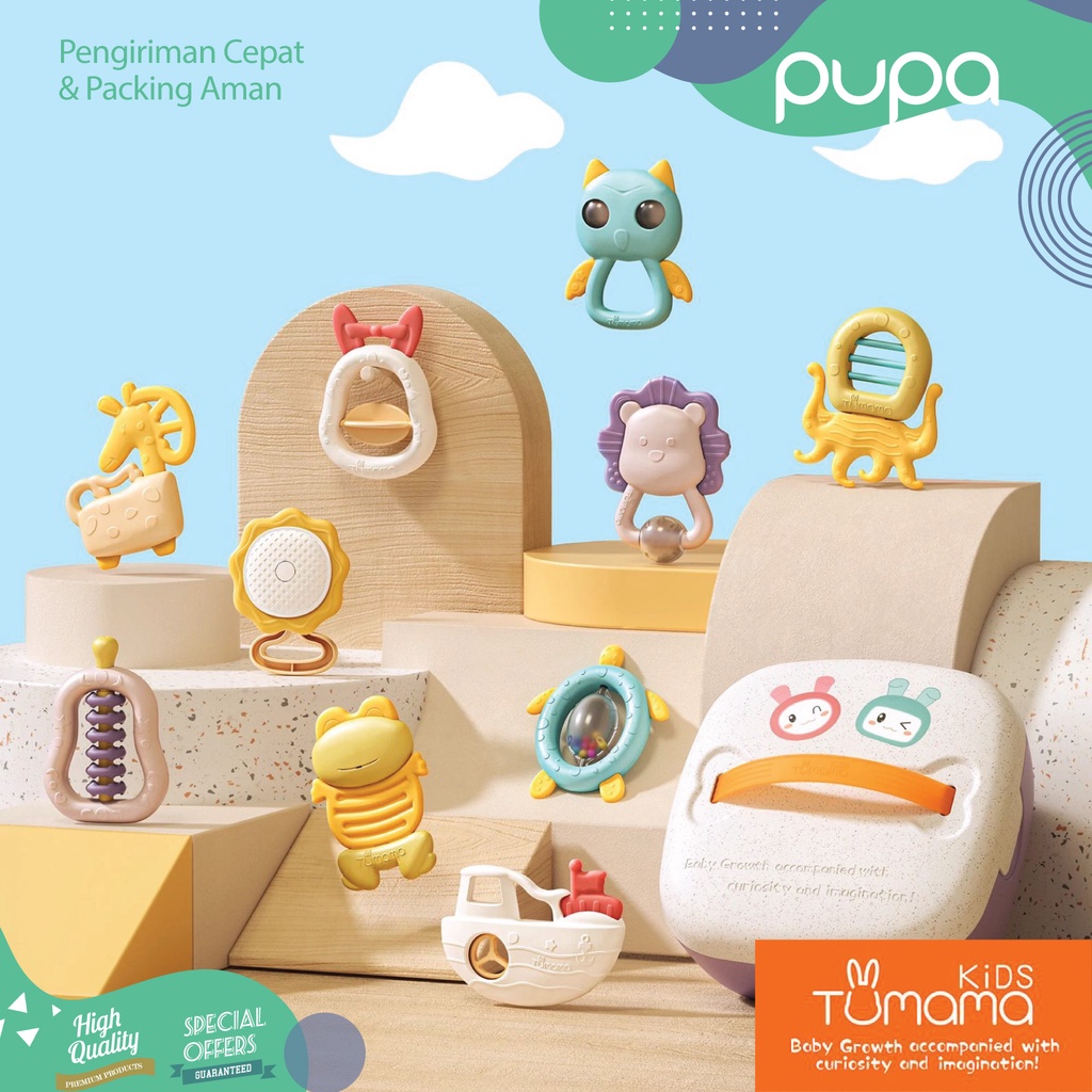 Jual PUPA X TUMAMA Baby Rattle Teether Toy 10 in 1 + Box Mainan Gigitan ...