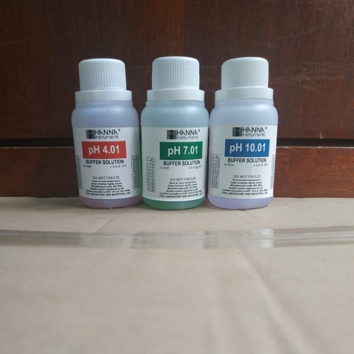 Jual BUFFER SOLUTION HANNA PH 4 - PH 7 - PH 10 KEMASAN 100 ML | Shopee Indonesia