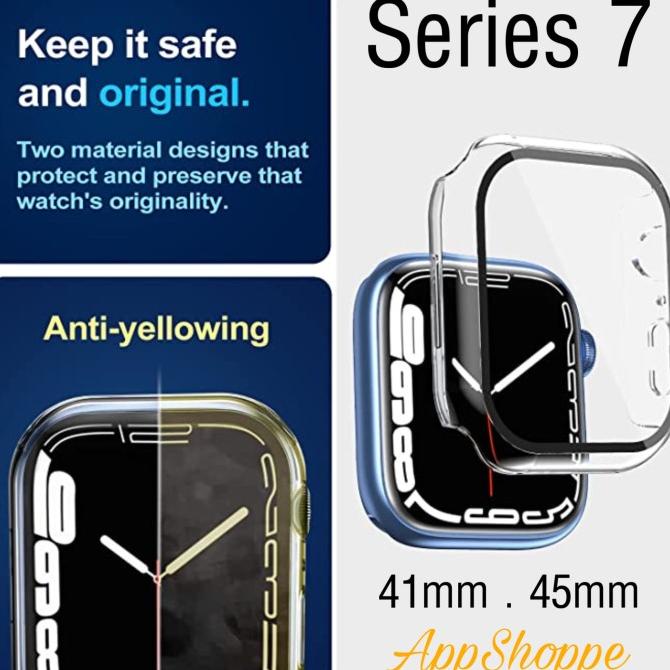 Jual Apple Watch Bumper Tempered Glass Pc Case Full Front Cover Series ...