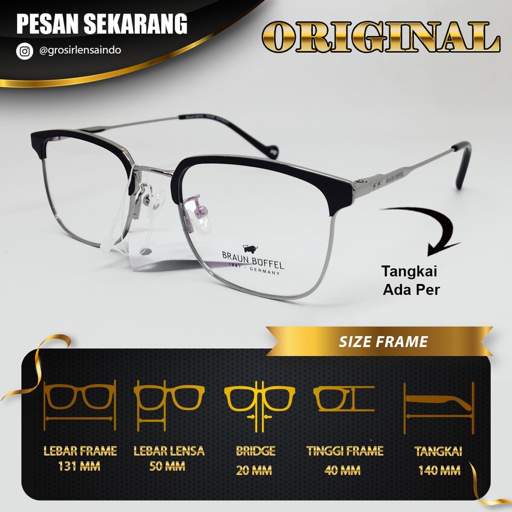 Jual Frame kacamata Original Braun buffel Full frame pria / wanita | Shopee Indonesia