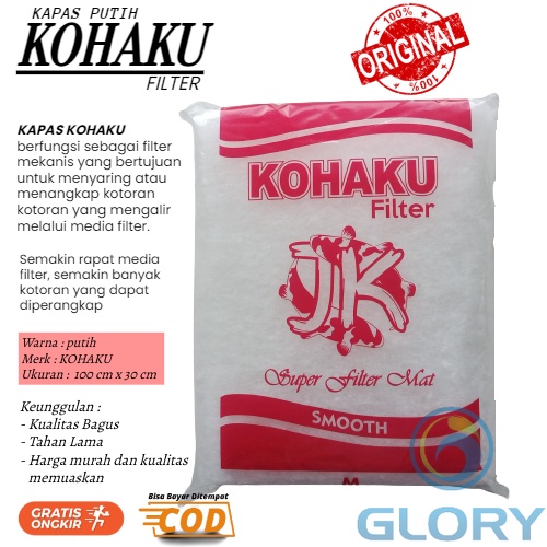 Jual Kapas Filter Kohaku M 100 Cm X 30 Cm Atau Spon Warna Putih ...