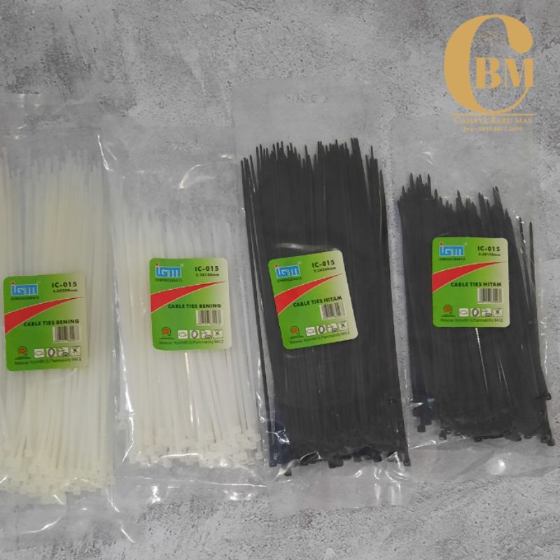 Jual Cable Ties Kabel Ties Bening Hitam 15cm 20cm merk IGM | Shopee ...