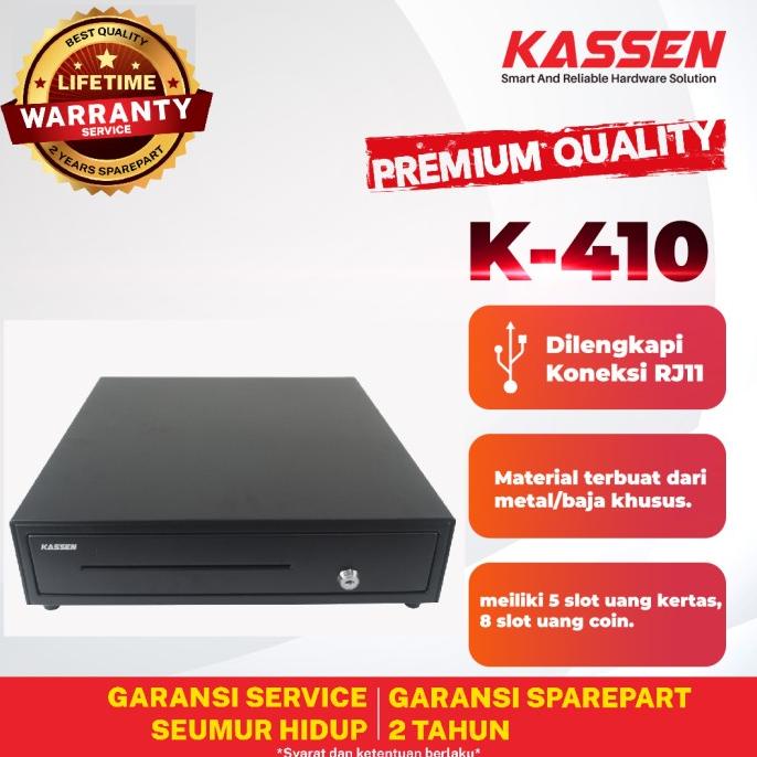 Jual KASSEN K410 LACI KASIR/CASH DRAWER/LACI UANG MK410 RJ11 5 BILL 8 COIN | Shopee Indonesia