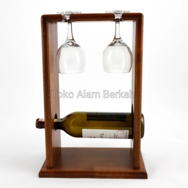 Jual Rak Gelas Dan botol Wine Rak Kayu Mahoni rak botol minuman rak ...