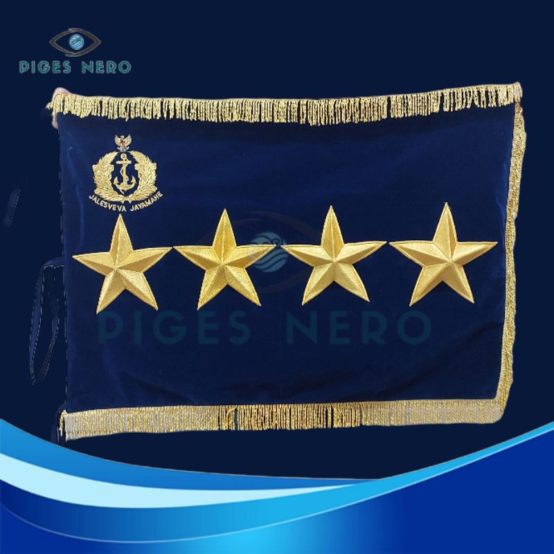 Jual Bendera Pataka Rapati Bintang 4 Logo TNI AL Bordir - Navy | Shopee ...