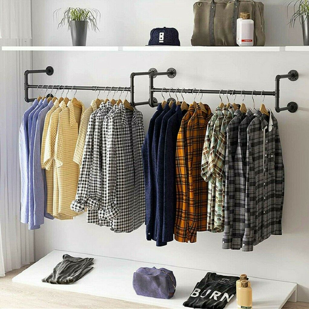Jual Industri Pipa Pakaian Rak Dinding Dipasang Gantung Bar Garment Rak ...