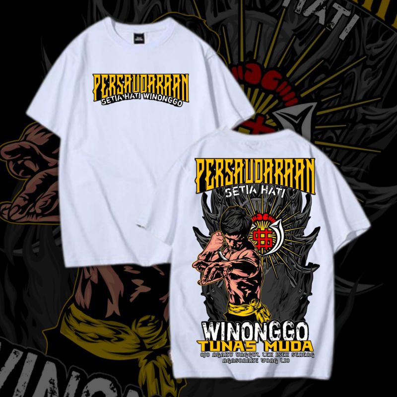 Jual KAOS PSHW SH WINONGO PUTIH MOTIF 2 DESAIN KEKINIAN BAHAN COTTON ...