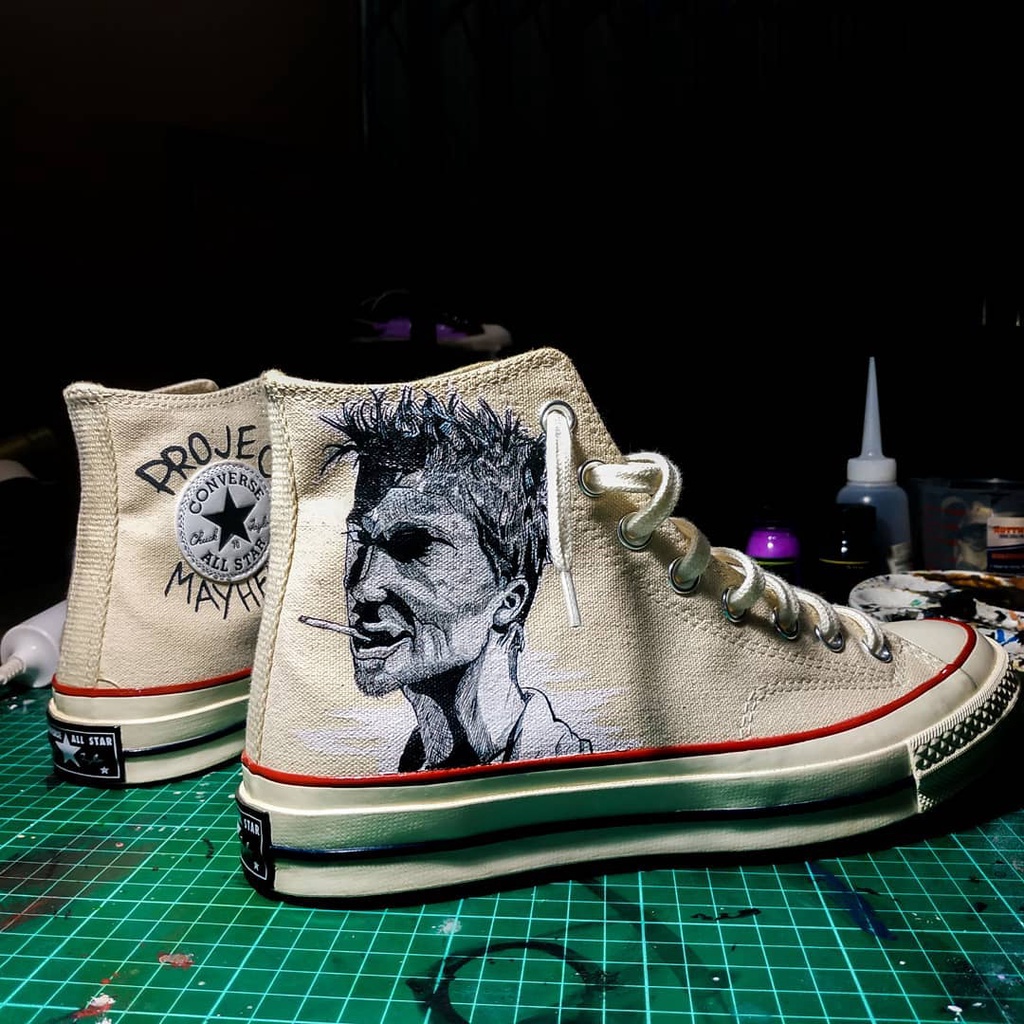 Jual CONVERSE AS x FIGHT CLUB (custom paint) | Shopee Indonesia