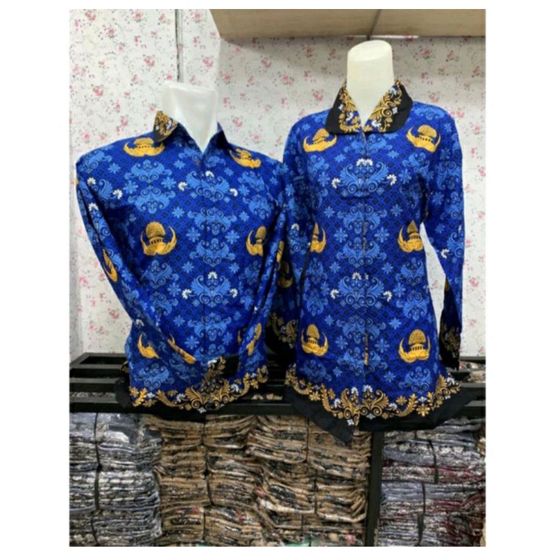 Jual batik korpri terbaru kerah hitam 2024 seragam korpri terbaru kerah hitam | Shopee Indonesia