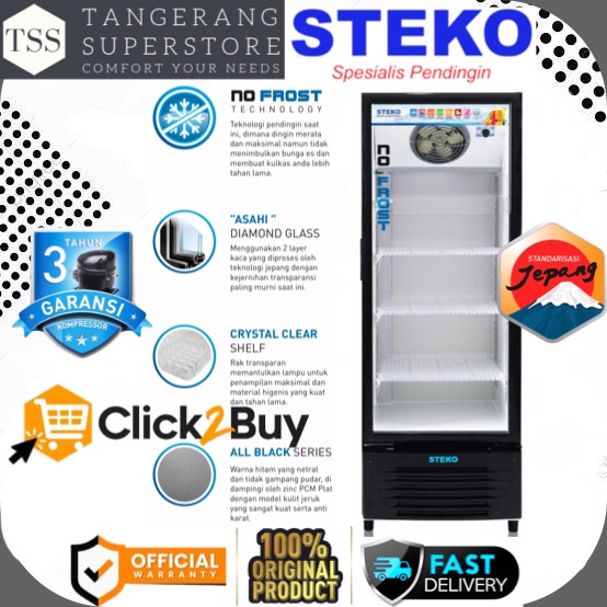 Jual STEKO SHOWCASE 170L MG180 MG-180 NO FROST TECHNOLOGY SUPER LOW WATT DOUBLE ASAHI DIAMOND ...