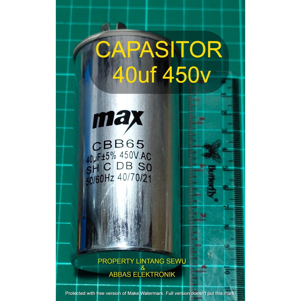 Jual CAP BULAT ALMUNIUM METAL 40UF 450V CAPSITOR MOTOR DINAMO COMPRESOR ...