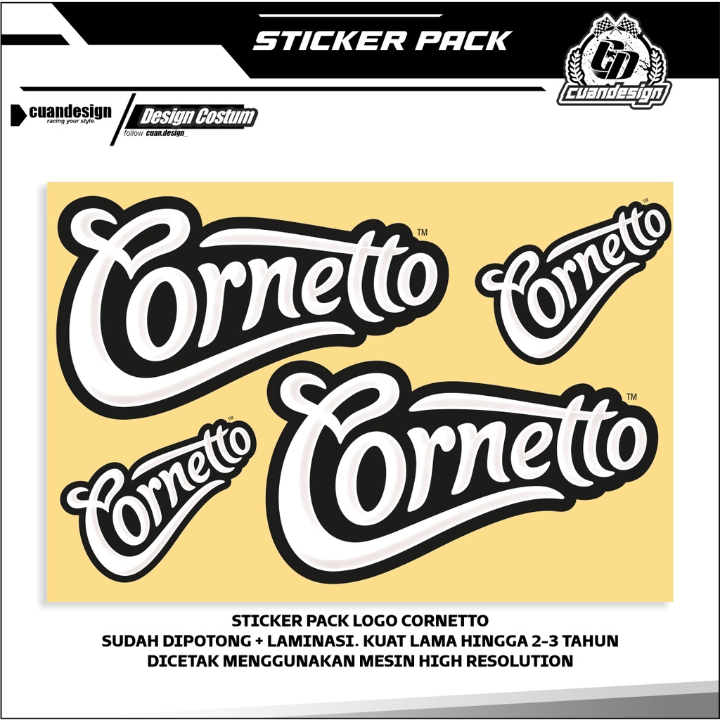 Jual STICKER PACK / STIKER SET PRINTCUT LOGO CORNETTO | Shopee Indonesia