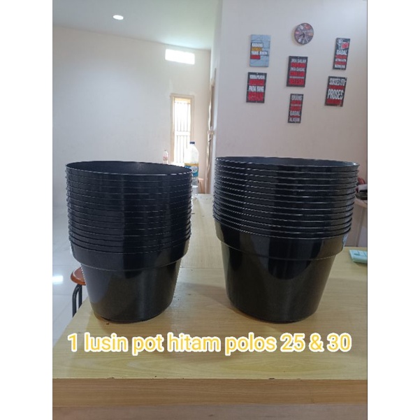 Jual pot hitam polos 25 & 30 1 lusin ( 12 ) | Shopee Indonesia