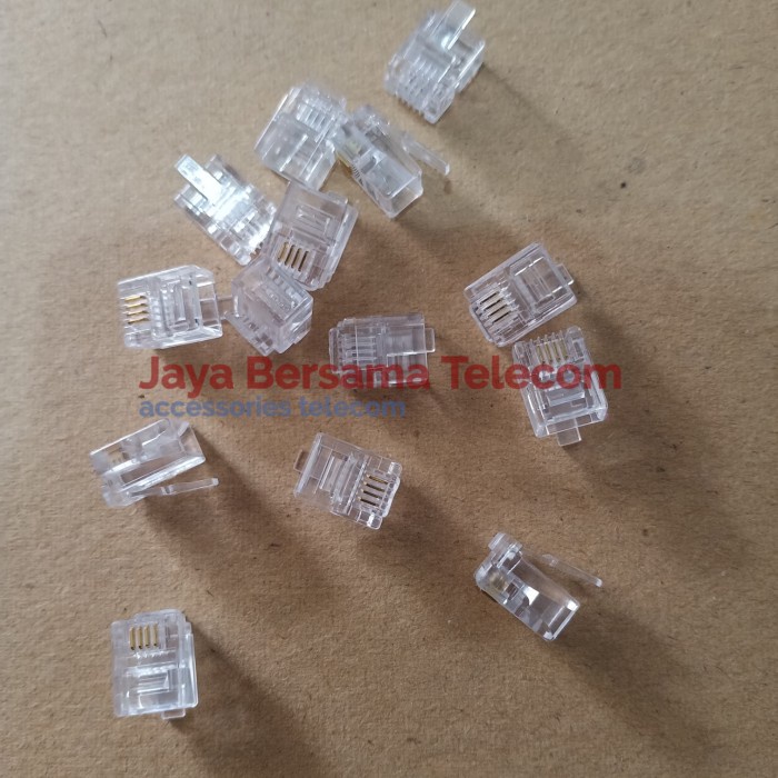 Jual Kabel Konektor Konektor Rj11 Telpon 4 Pin Isi 100 Pcs | Shopee ...