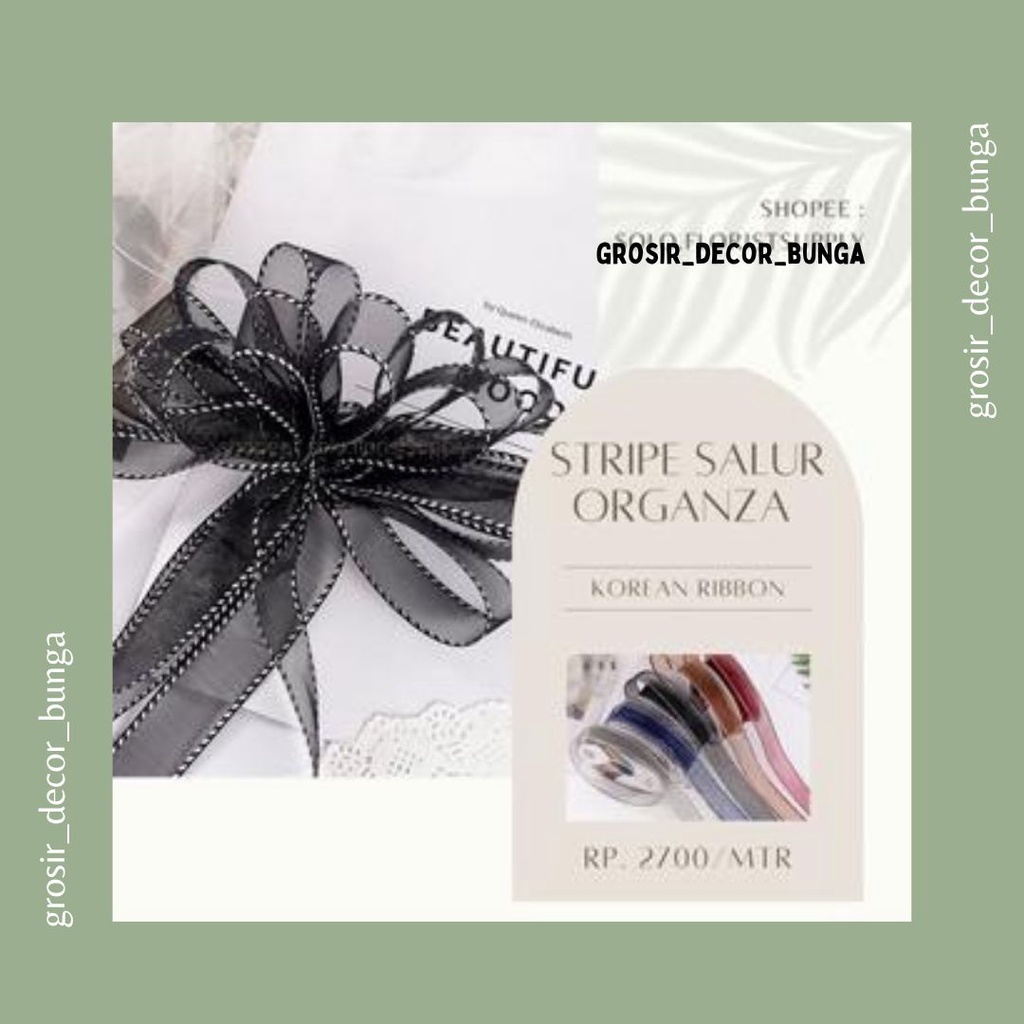 Jual [SW] PITA MOTIF STRIPE SALUR ORGANZA LIST KOREAN RIBBON LEBAR 2 ...