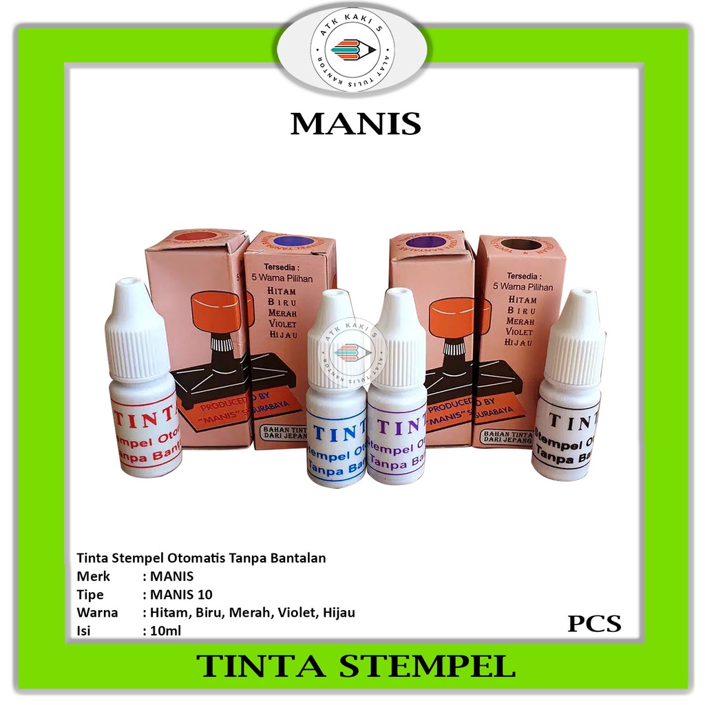 Jual MANIS - Tinta Manis Isi Ulang Stempel Otomatic Tanpa Bantalan 5 ...