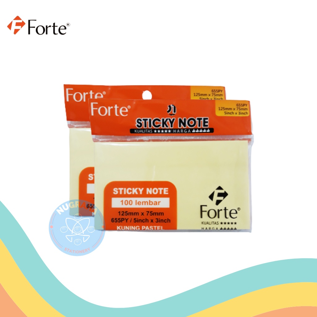 Jual STICK NOTE FORTE 655PY 125 x 75 YLW 100S (1 PCS) | Shopee Indonesia