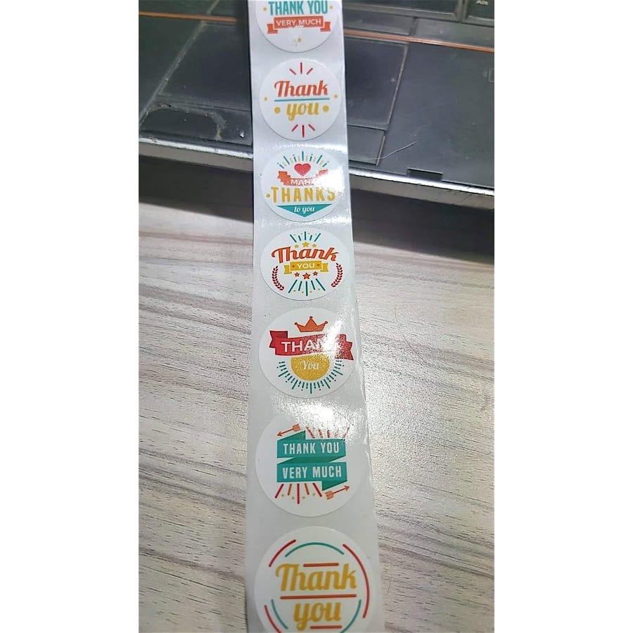 Jual 1 ROLL STIKER TERIMA KASIH / STICKER THANK YOU / 500 pcs | Shopee ...