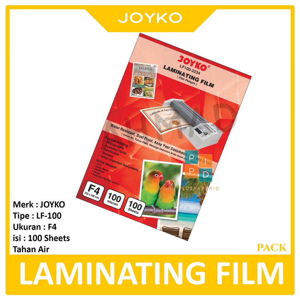 Jual JOYKO - Laminating Film LF100 Folio - 2234 F4 - Pack | Shopee ...